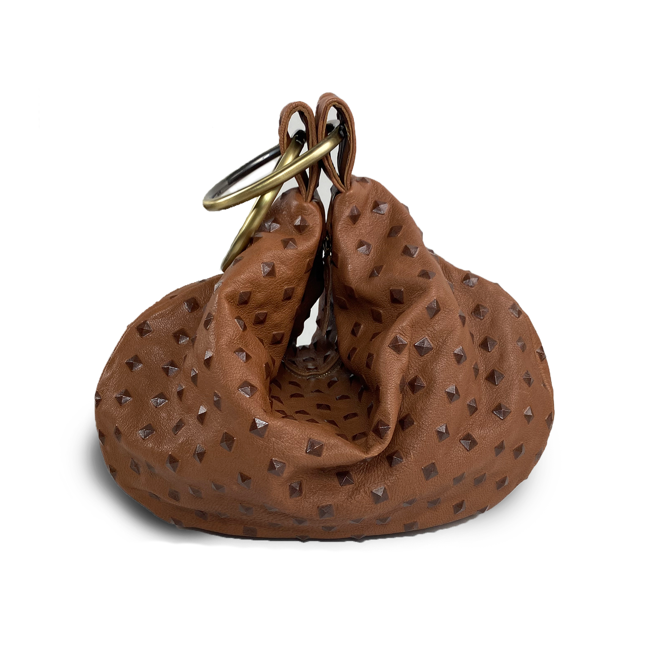 Omega Studded Brown Leather – m.andonia