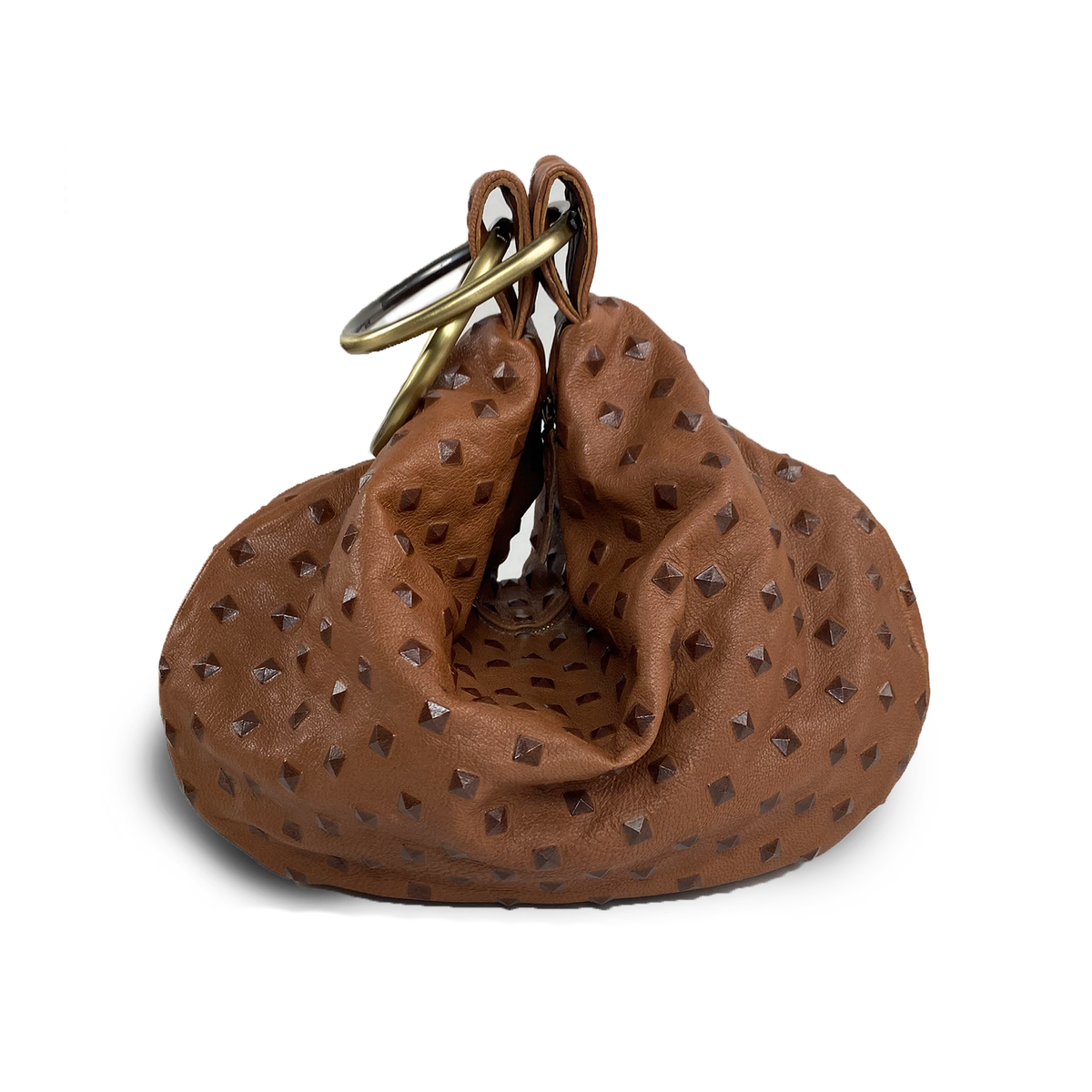 Omega Studded Brown Leather – m.andonia